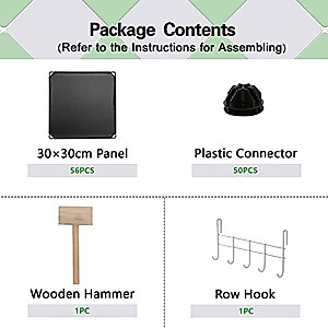 C&AHOME Cube Storage Organizer, 16-Cube Shelves Units, Closet Cabinet, DIY Plastic Modular Book Shelf, Ideal for Bedroom, Living Room, Office, 48.4" L × 12.4" W × 48.4" H Black