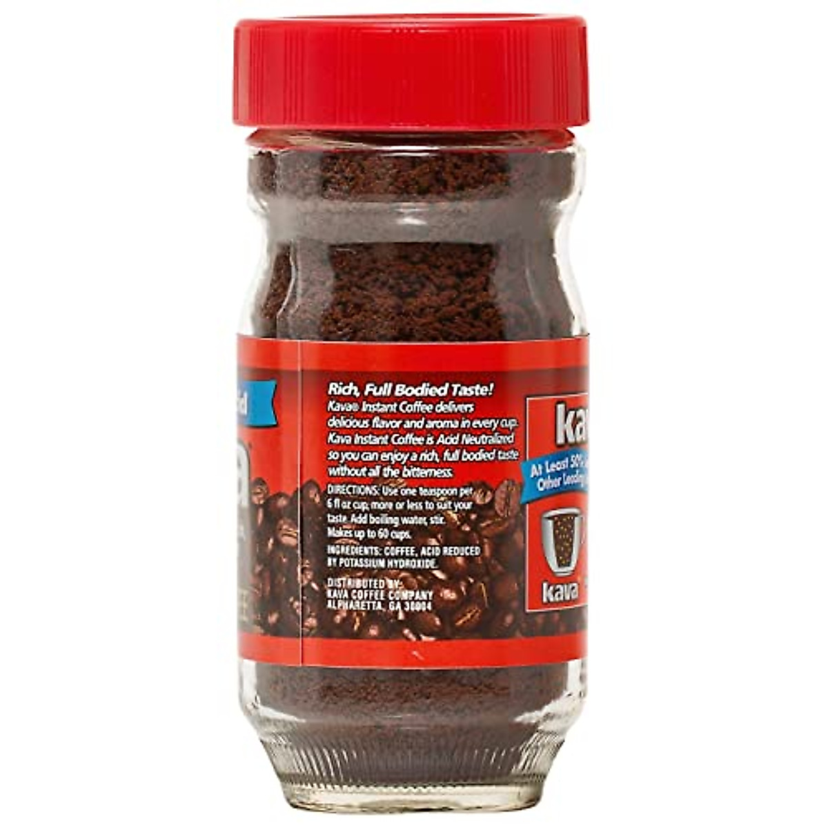 Kava Acid Reduced Instant Coffee in Glass Jar, 4 Ounce (Pack of 1)