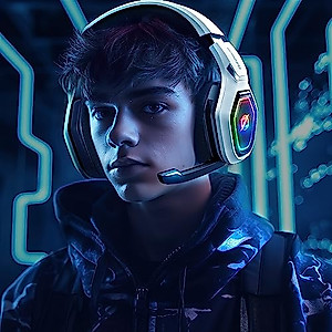 Ozeino Wireless Gaming Headset for PC, PS5, PS4 - Lightspeed USB & Type-C 2.4GHz Ultra Stable Low Latency Gaming Headphones with Flip Microphone, 30-Hr Battery Gamer Headset for Switch, Laptop, Mobile