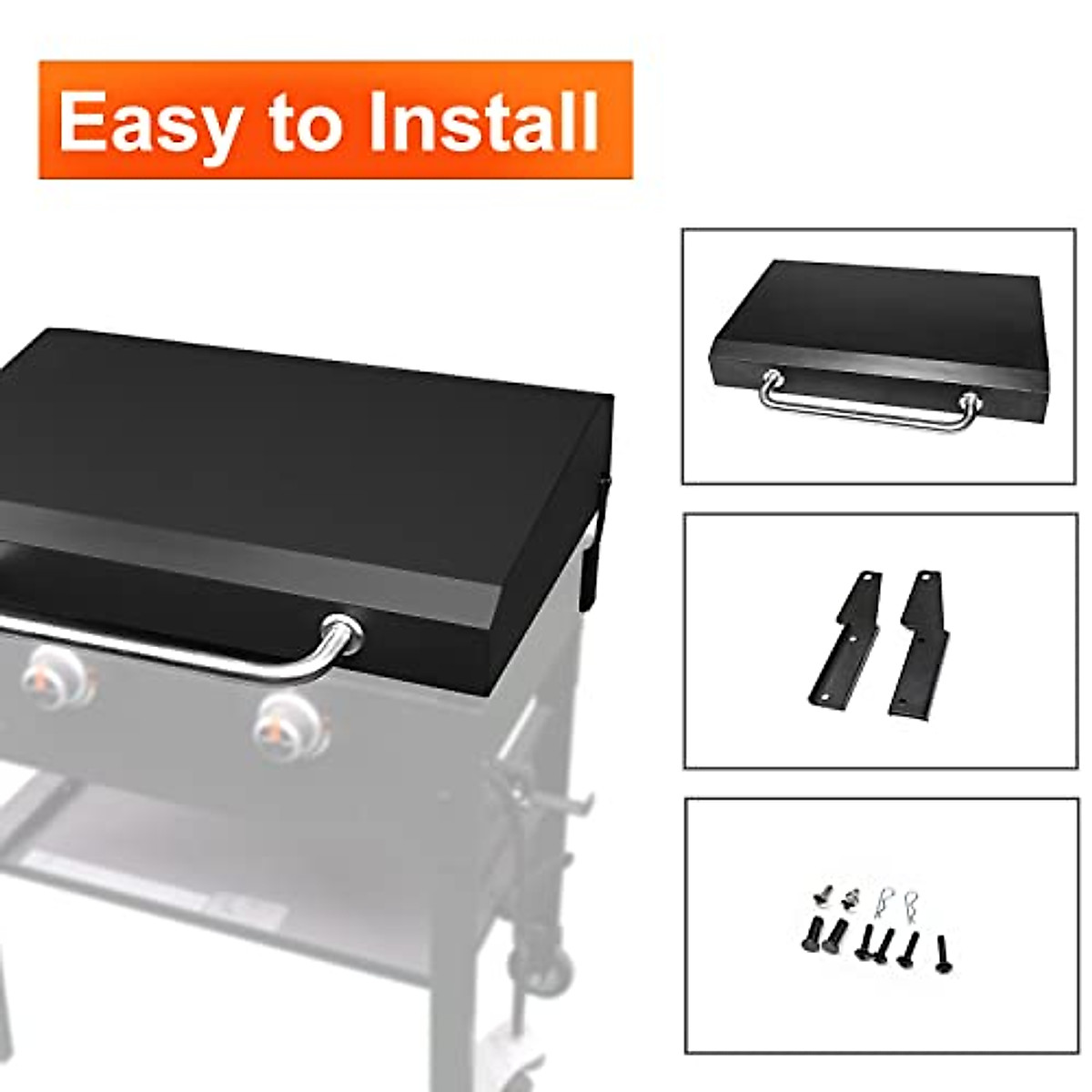 Utheer Hinged Lid for Blackstone Griddle 28"，Hard Cover Hood for Blackstone Table Top Griddle, 28 Inch Griddle Lid - Black Griddle Acceessories