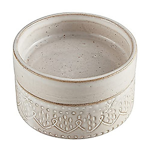 47th & Main Ceramic Stackable Serving Container, 4" Diameter, Embossed
