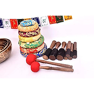 Chakra Healing Tibetan Singing Bowl - Set of 7 - Hand Hammered Tibetan Meditation Singing Bowl Nepal