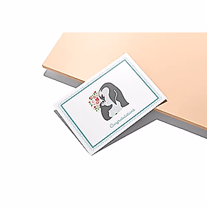 Twigs Paper Baby Shower Congratulations Cards with Envelopes for Mothers, Fathers, and Couples, Set of 12, Personalized Blank Cardstock, Celebration Welcome for Boys and Girls, Made in USA