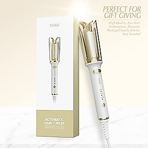 VISKS Auto Ceramic Hair Curler, Automatic Curling Iron with 1" Barrel & 3 Heat Settings, Super Easy-to-use 1 inch Curling Iron, Auto Rotating Curling Wand, Fast Heating Rotating Curling Iron