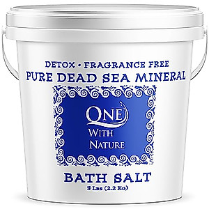 Pure Dead Sea Salt, 5Lb-Fine Bath Salts for Soaking, Highest Mineral Content, Acne Eczema Psoriasis Treatment, 21 Essential Minerals, Fragrance-Free