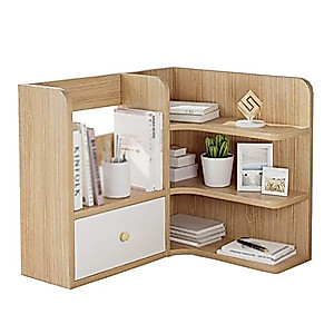 Desk Bookshelf Magazine Rack Corner Drawer Partition Stratification Storage Rack Desktop Office Home Dormitory 60X50X50CM MUMUJIN