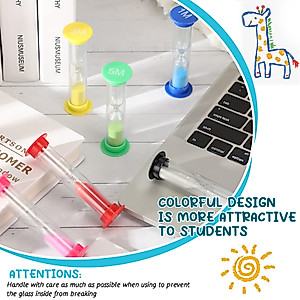 Xuhal 60 Pcs Back to School Sand Timer for Classroom Small Colorful Plastic Hourglass Sand Clock Bulk Hour Glass 30sec/ 1min/ 2mins/ 3mins/ 5mins/ 10mins for School Kids Teacher Learning Games