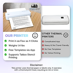 2025 Premium Portable Inkless Printer for Iphone, Android, Tablet, Laptop w/Bluetooth for home and school 8.5”x11” Thermal Printer-Wireless Mobile Printer w/FREE Protective Case, 3 rolls thermal paper