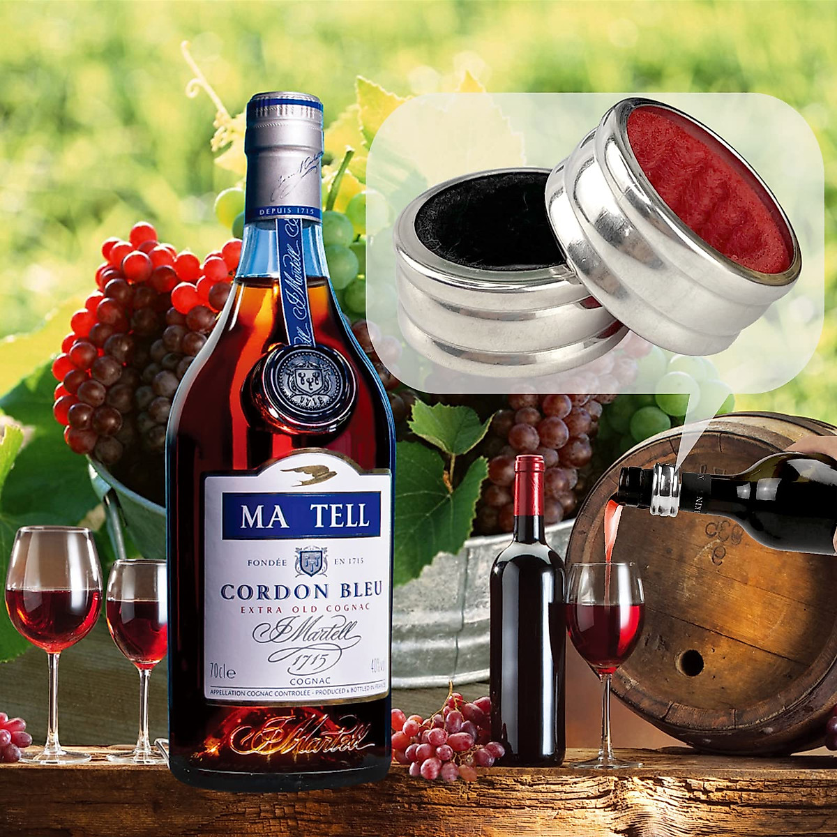 JLTPH Wine Bottle Collars Stainless Steel Red Wine Bottle Collar Alcohol Ring Stop Ring Silver Plated Wine Drip Ring