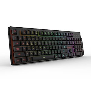 Redragon K509 Pro Wireless Gaming Keyboard, 2.4G and Bluetooth Keyboard, RGB Backlit with 104 Low Profile Keys for Windows PC (Black)