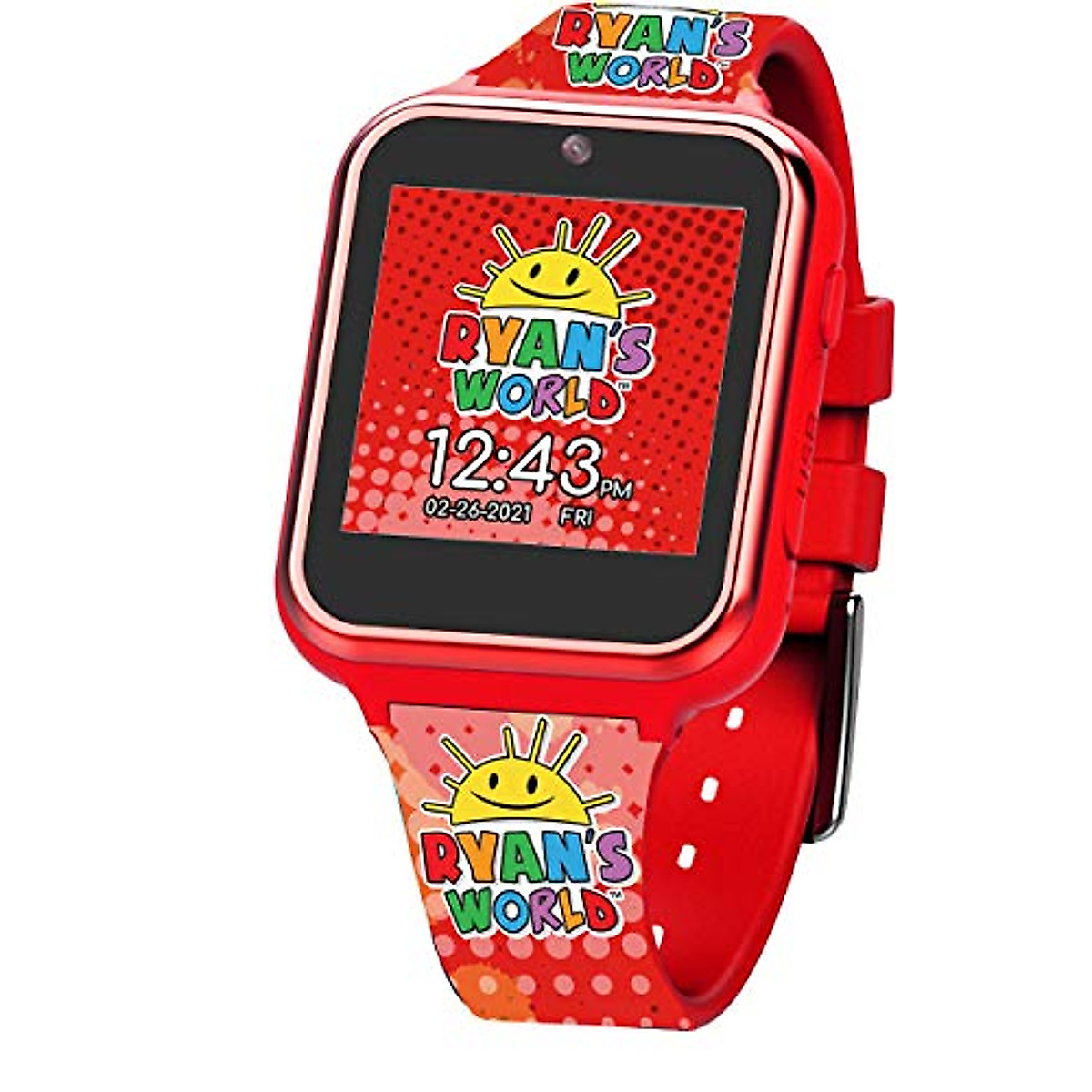 Accutime Kids Ryan's World Red Educational, Touchscreen Smart Watch Toy for Boys, Girls, Toddlers - Selfie Cam, Learning Games, Alarm, Calculator, Pedometer and More, 7Model: RYW4005AZ