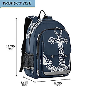 ALAZA Anchor Pattern Backpack Daypack Bookbag
