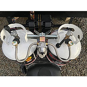 GASPRO 15-Inch RV Propane Hose with Gauge, Stainless Braided Camper Propane Hose for 5-40lb Propane Tanks and Two-Stage Propane Regulator, 1/4-Inch Male NPT x QCC-1, 2-Pack