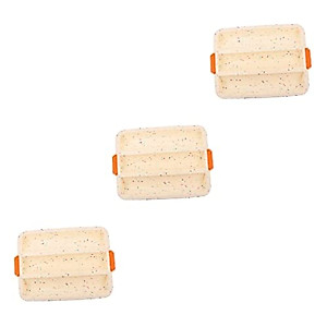 SOLUSTRE 3pcs Bread Mold Silicone Baking Mold Panetones Italianos French Bread Loaf Baking Bakery Tray Perforated Pan Kitchen Baking Gadgets Baking Bread Mold Silicone Bread Baking Mold