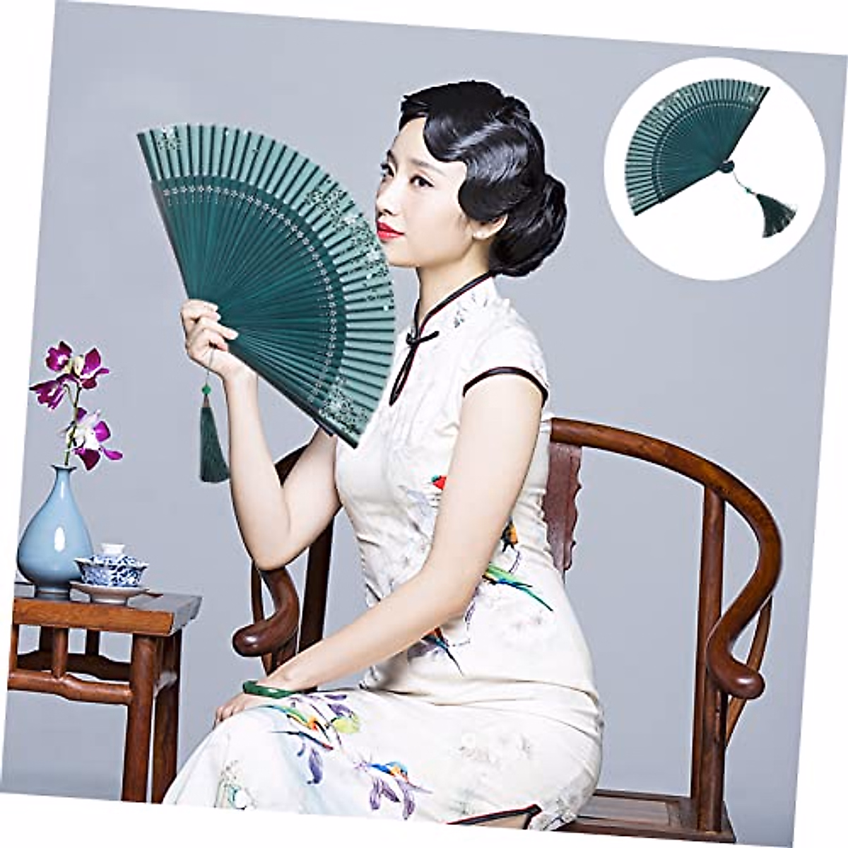 CLISPEED 3pcs Folding Fan Cosplay Fan Prop Personal Fans Hand Fan Kung Fu Fans Orient Fans Chinese Dance Fans Chinese Fan Foldaway Fan Bamboo Decor Cosplay Prop Cloth Miss Household East