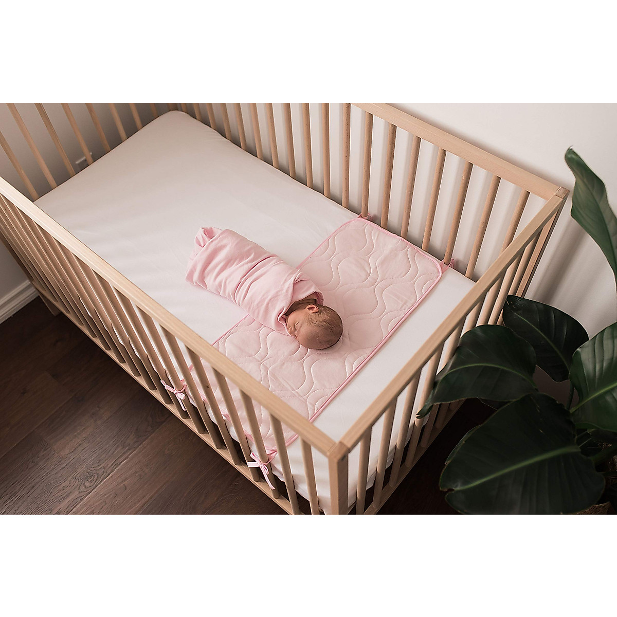 SheetWorld Crib Bib Sheet Saver - 13x27 Inches, Soft Cotton Material, 4 Secure Corner Ties - Essential Baby Bedding for Easy Clean-Up and Comfort - Proudly Made in the USA