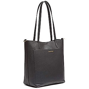 Calvin Klein Larissa Pebble Leather North/South Tote, Black/Gold
