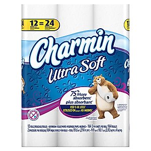 Charmin Ultra Soft Double Roll Toilet Paper, 12 Count