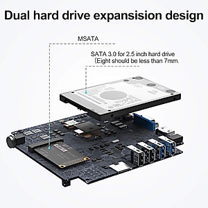 4K Mini PC 8GB RAM 128GB EMMC Windows 10 Pro, Intel Celeron J3455 Processor (Up to 2.3GHz) Mini Desktop Computer with BT 5.0, 2.4G+5G Dual Band WiFi, HDMI/VGA, LAN 1000M Gigabit Ethernet