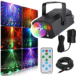 Yinpkteo Disco Ball Party Lights: DJ Stage Strobe Lights with Remote Control, 2-in-1, Music Rhythm Change for Club Bar Party, Home Decoration