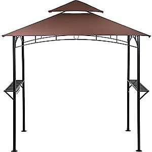 Grill Gazebo,8'x 5' BBQ Canopy,Double Tiered Grill Canopy Barbecue Gazebo for Outdoor Patio Backyard