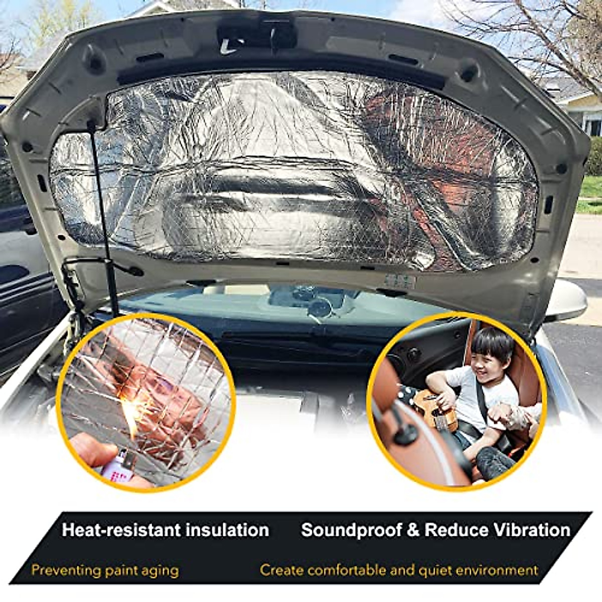 KOIKEY Sound Deadener for Car, Auto Sound Deadening Foam Materials Mat, Heat Insulation and Vibrations Dampening for Audio, Trunk, Floor, Hood, Engine Cover, 197 mil 37.1 sqft