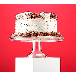 Godinger Cake Stand, Crystal Glass Footed Cake Plate Serving Platter - Made in Italy