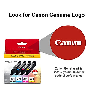 Canon CLI-271 BK/CMY 4 Color Value Pack Compatible to MG6820, MG6821, MG6822, MG5720, MG5721, MG5722, MG7720, TS5020, TS6020, TS8020, TS9020