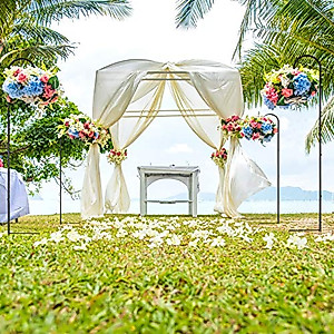 GOFORWILD Shepherd’s Hooks 4 Pack Black, 65 inches Tall, Made of Premium Metal for Garden Decor, Plant Hanger, Lantern Hook, Garden Stake and Wedding Decor, 7016