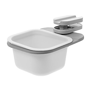 VOSAREA Table Mount Trash Can Mini Desk Hanging Trash Bin Tiny Waste Bin Makeup Pad Garbage Holder for Coffee Vanity Table Kitchen White Grey