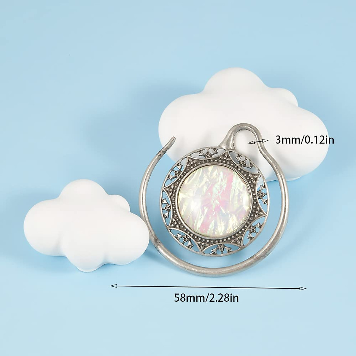 Pair Brass Puj Ju Solstice Hoops with Sythetic Opal Ear Weights Stretched Lobe Earrings Ear Expander for Women piercing Charming Body Jewelry