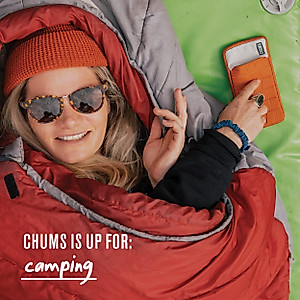 Chums Sunglass Sleeper & Glasses Case - Lightweight Scratch Resistant Travel Case & Sunglass Organizer (Orange/Tan/Navy)