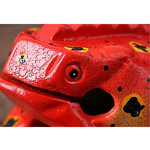 3.5" Wooden Frog Guiro Rasp Instrument - Percussion Musical Tone Block Craft (Painted Red)