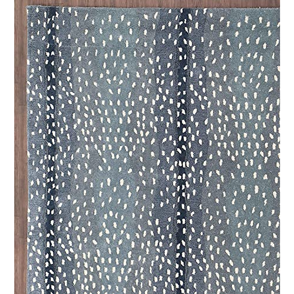 Wallard Antelope Cheetah Blue,Neutral,Grey,Mink Animal Contemporary Handmade 100% Woolen Area Rugs & Carpets (Blue, 2.6x8)