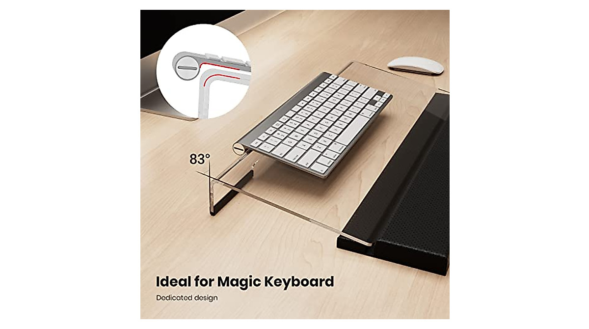 Ergonomic Acrylic Keyboard Stand - Adjustable & Slim Design