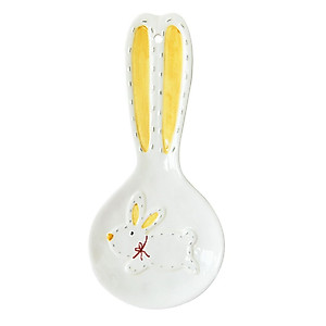 Ceramic Spoon Rest Coffee Spoon Holder for Stove Top Coffee Spoon Rest Bunny Shape Spoon Holder Cooking Spoon Rest for Kitchen Counter Utensil Rest for Spatula,Tongs,Ladles