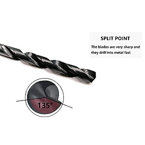 DelitonGude 13/64''inch HSS M35 Cobalt Twist Drill Bits,High Speed Steel,Pack of 10,Suitable for Steels,Cast Iron,Stainless Steel,Copper and Other Hard Metals（13/64inch）