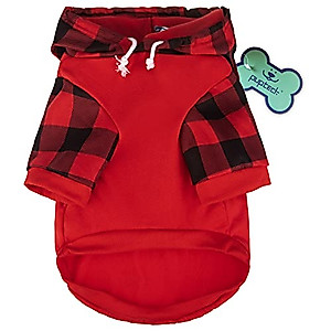 PUPTECK Christmas Dog Hoodie Pet Clothes Sweaters with Hat Hooded Winter Coat