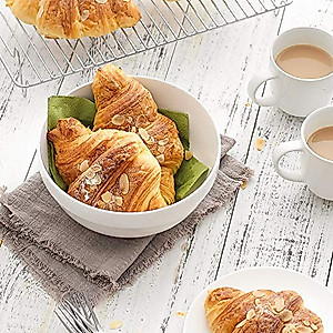 DOWAN 8" Serving Bowls - 64 Oz Large Salad Serving Bowls, Ceramic Deep Versatile Bowls for Soup,Pasta and Fruit, Microwave & Dishwasher Safe, White Serving Dishes for Thanksgiving Christmas, Set of 2