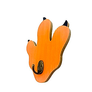 Dinosaur Footprint Kids Coat Hanger - Dino Decorations for Bathroom, Classroom, Kids Playroom, and Dinosaur Nursery Decor - Dinosaur Decor Boys Room Trex Wall Decor - Bright Orange