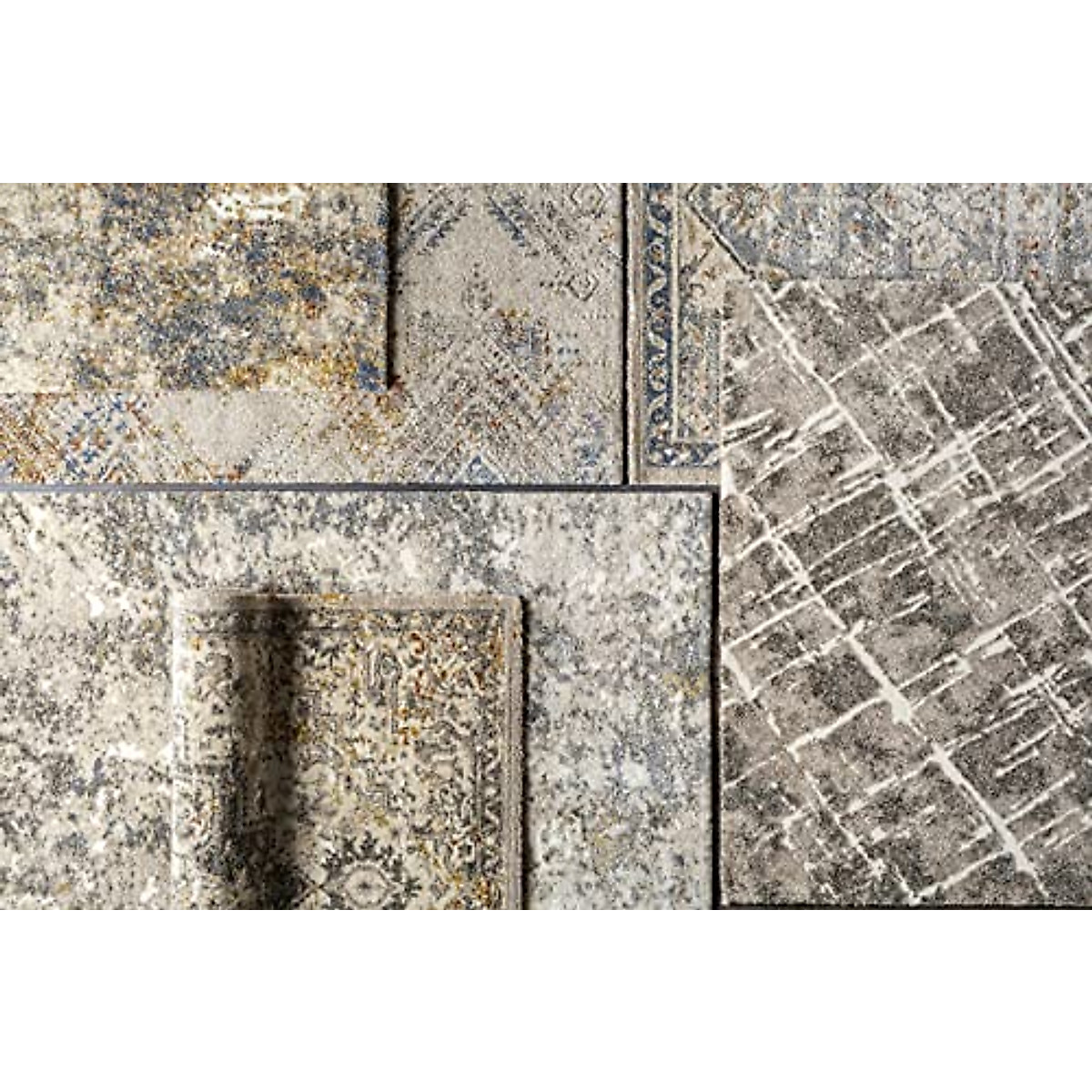 Hauteloom Chesnee Living Room, Bedroom Area Rug - Updated Traditional - High Pile - Blue, Yellow - 7'10"