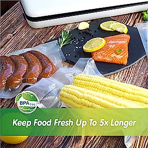Bbaoo Vacuum Sealer Bags 6 Pack 3 Rolls 11" x 20' and 3 Rolls 8" x 20' for Food Saver, Commercial Grade Bag Rolls, Food Vac Bags for Storage, Seal a Meal, BPA Free, Meal Prep or Sous Vide