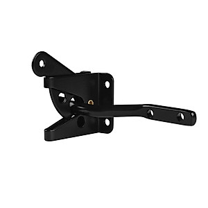 HILLMASTER Upgrade Self-Locking Gate Latch for Wooden Fence Heavy Duty, Automatic Gravity Lever Door Latches with Longer Fasteners & Pull String for Secure Pool, Garden, Black Finish/4.7in