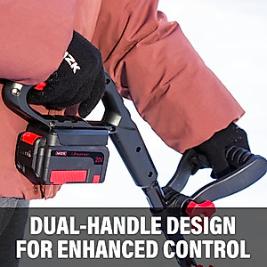 MZK Cordless Snow Shovel, 20V 12-Inch Battery Powered Snow Thrower, Battery Snow Blower with Directional Plate & Adjustable Front Handle(4.0Ah Li-ion Battery & Fast Charger Included)