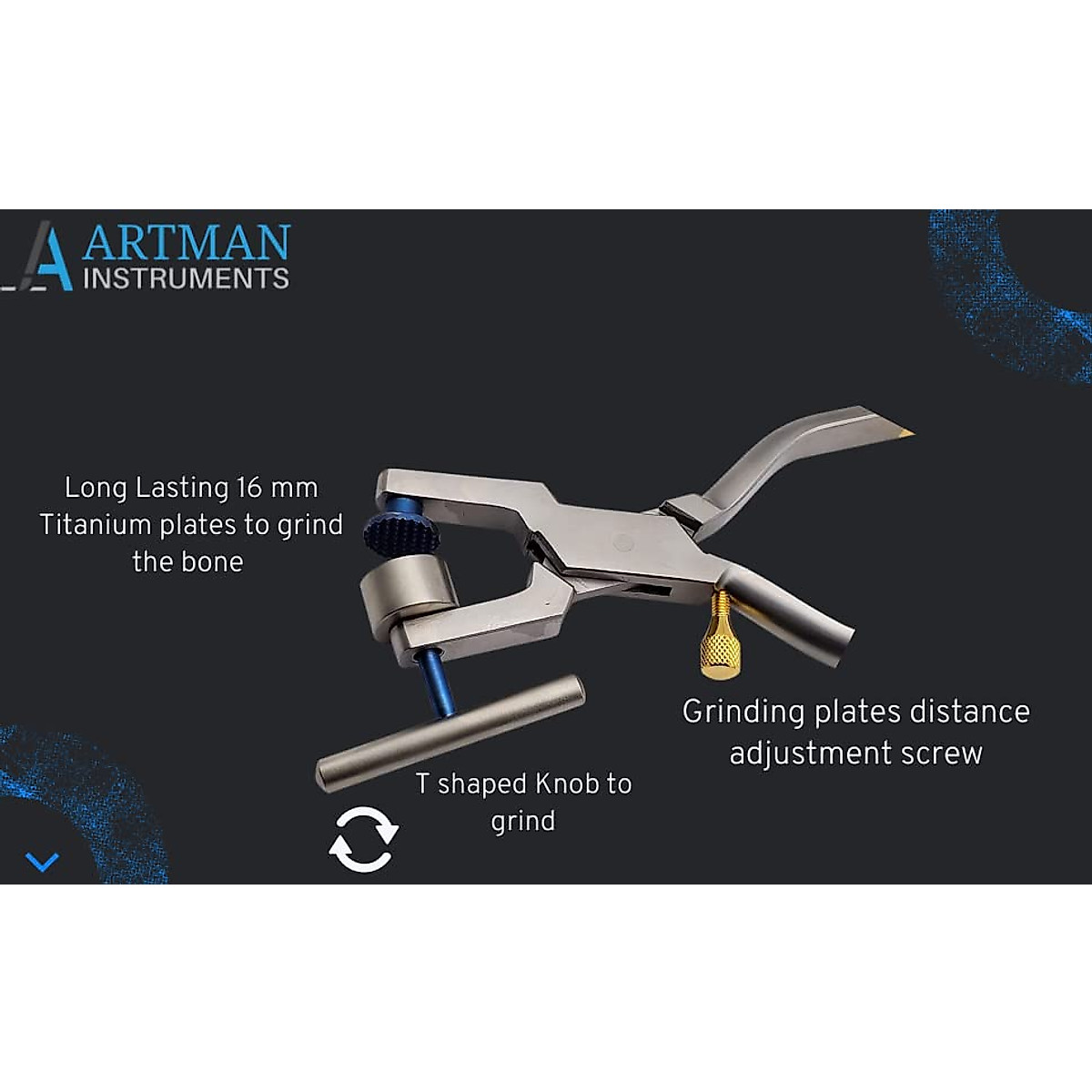 Bone Morselizer Bone Mill Crusher with Titanium Plates Dental implant Bone Grafting