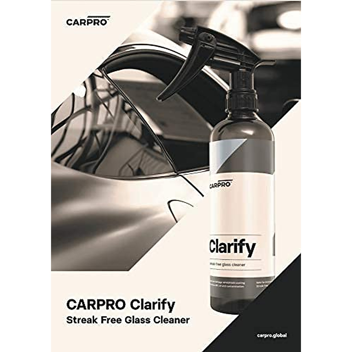 CARPRO Clarify Streak Free Car Window Cleaner Removes Oils, Fingerprints & Dirt - Safe to Use Interior and Exterior Glass - 500mL (17oz)