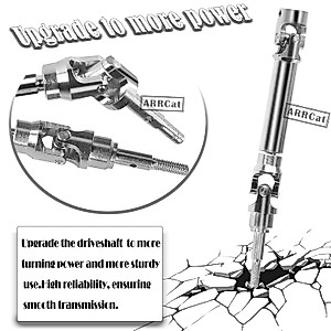 Rc Stainless Steel Front Rear Drive Shaft CVD for 1/10 Rustler VXL 4X4/Stampede VXL 4X4/Hoss VXL 4X4/Slash Platinum/Ultimate/VXL 4x4 4WD RC Car,ARRCat RC Upgrades Part