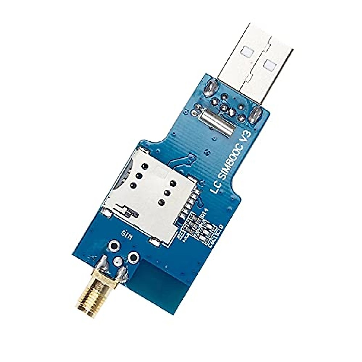 Teyleten Robot SIM800C USB GSM GPRS Wireless Module Quad-Band, 850/900/1800/1900MHz, CH340T USB Chip Support 2G 3G 4G SIM Card USB Communication SMS Data Transmission with Antenna （SIM800C is New）