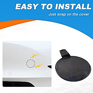 Front Bumper Tow Hook Cover Towing Eye Cap Fit for Tesla Model 3 2017 2018 2019 108417300E 1084173-00-E (Red, Left Driver Side) Xinpinsai