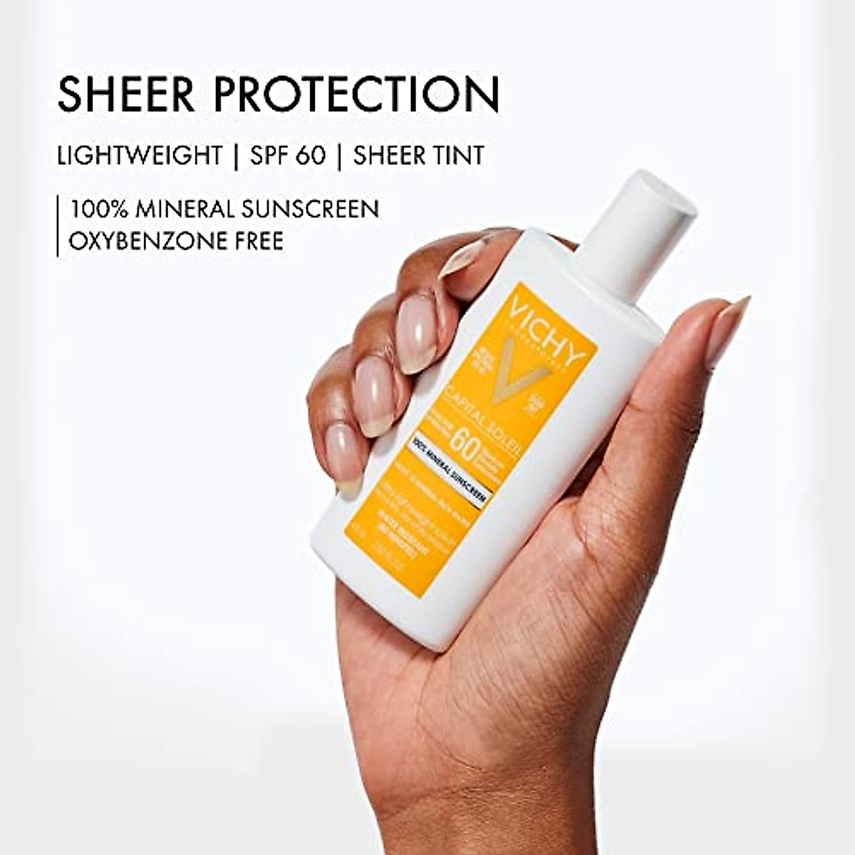 Vichy Capital Soleil Tinted Mineral Sunscreen for Face SPF 60, Titanium Dioxide Face Sunscreen, Travel Size Sunscreen, Water Resistant, Light weight Sun Protection Creams, Gels, & Lotions